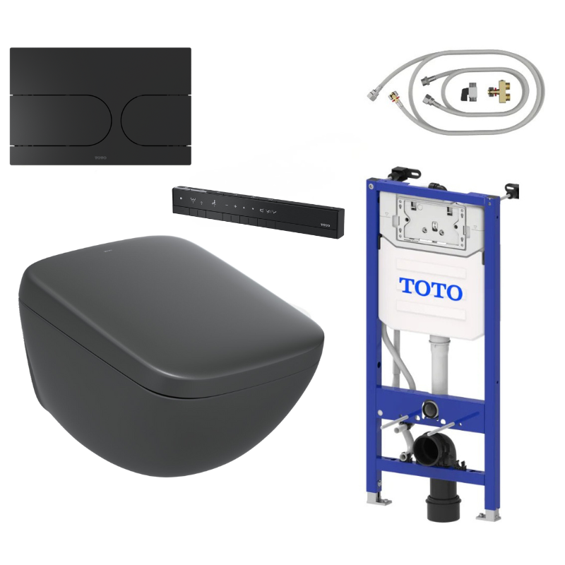 TOTO NEOREST WX1 AUTO FLUSH SET, MATT BLACK - TCF95580GEU#MBL+CW927PMZ – Badmax24